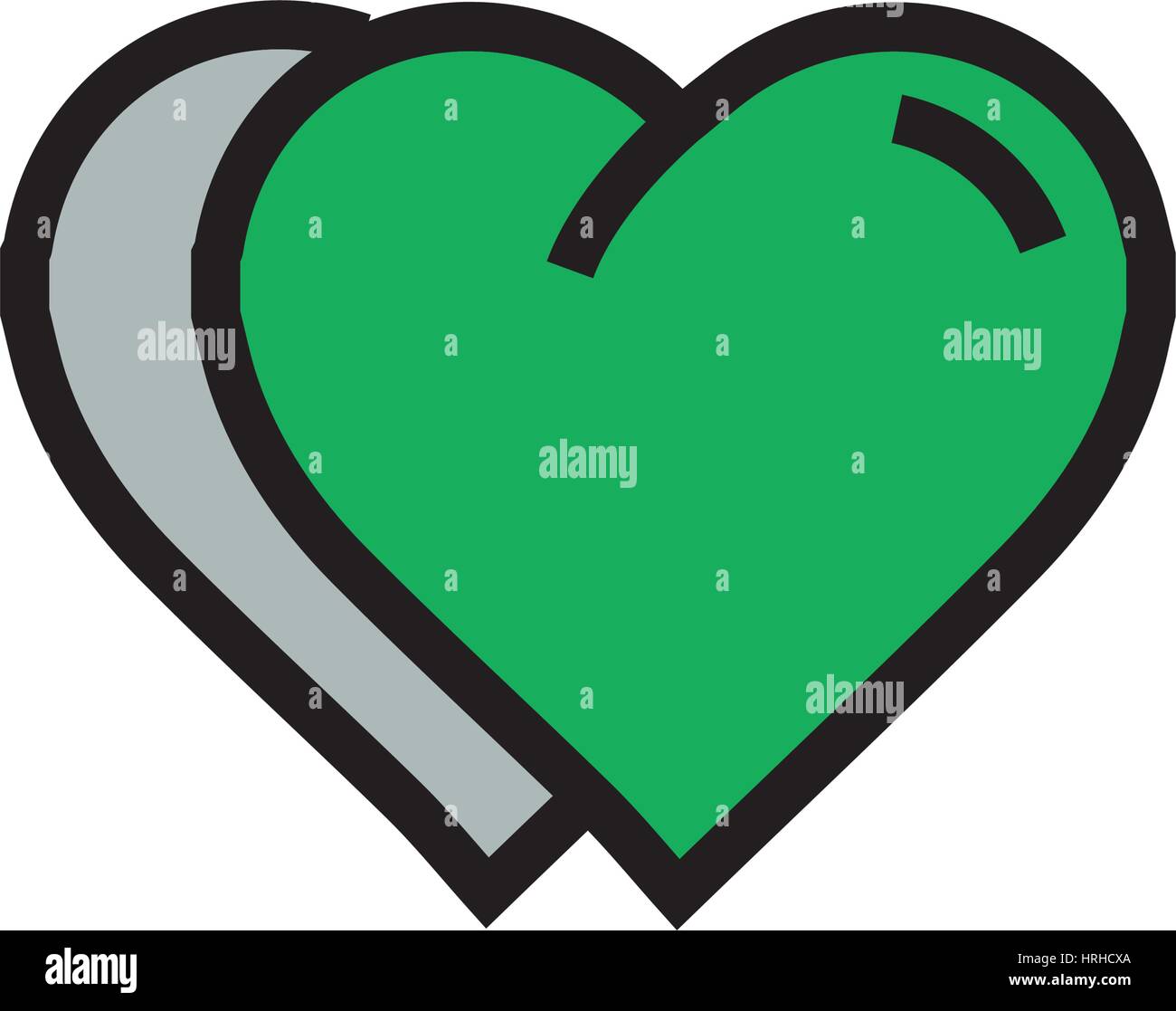 Twins Heart Icon cartoon green color Stock Vector Image & Art - Alamy