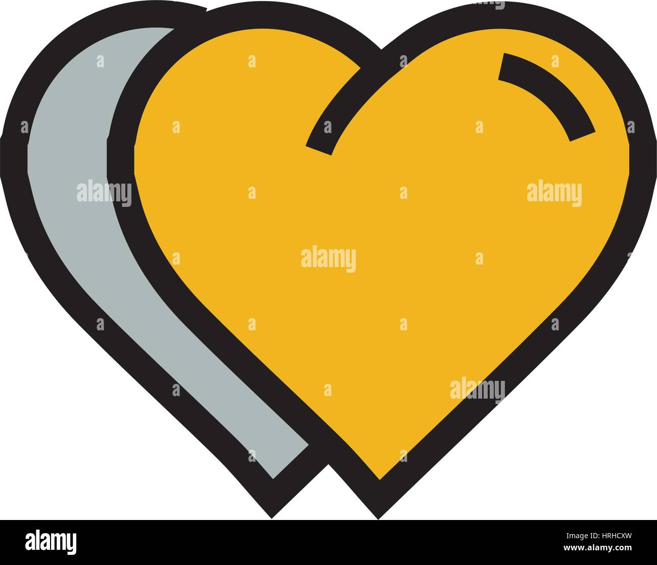Twins Heart Icon cartoon yellow color Stock Vector Image & Art - Alamy