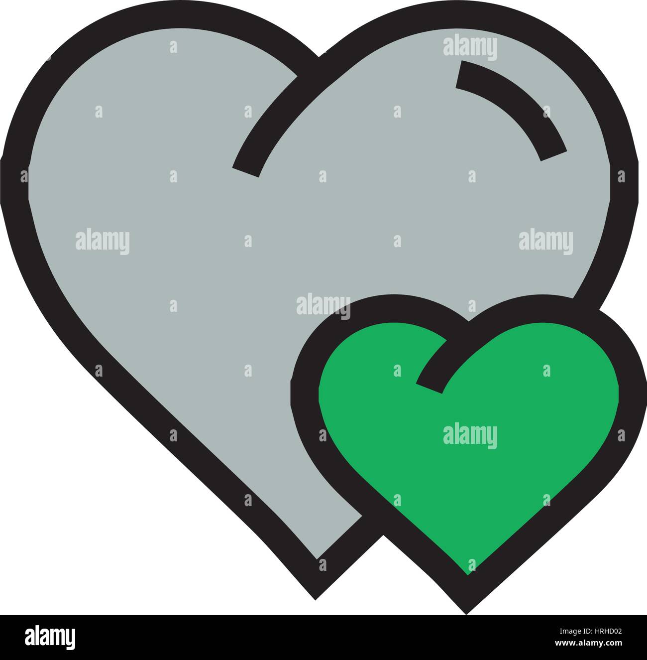 Vector Heart mini Icon cartoon green color Stock Vector Image & Art - Alamy