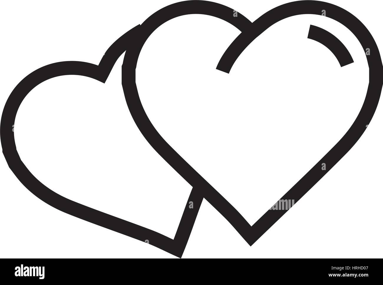 Vector two Heart Icon cartoon Stock Vector Image & Art - Alamy