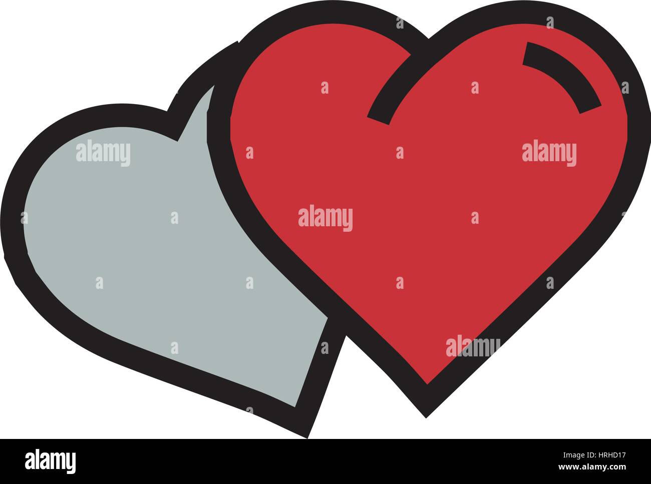 Vector two Heart Icon cartoon red color Stock Vector Image & Art - Alamy