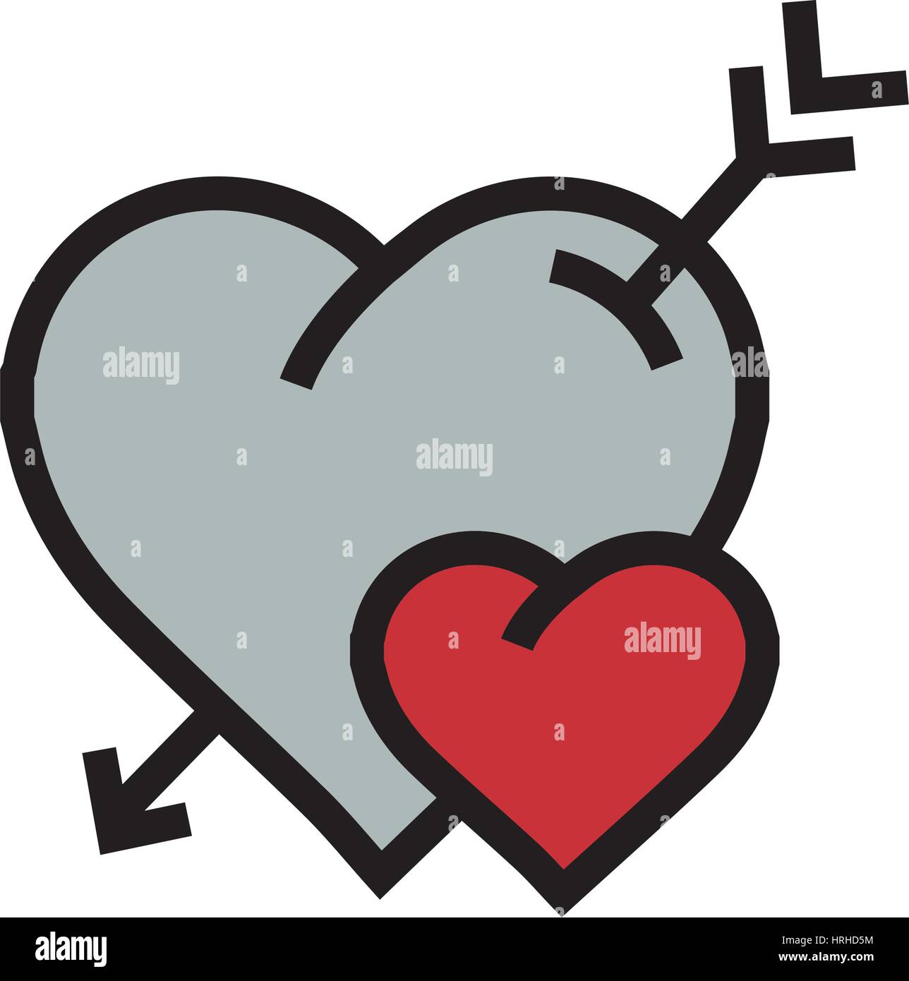 cartoon heart arrow icon red color Stock Vector Image & Art - Alamy