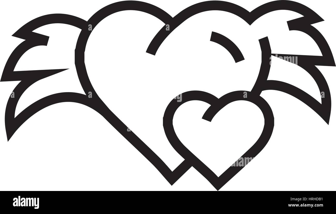 Hearts mini with wings Stock Vector Image & Art - Alamy