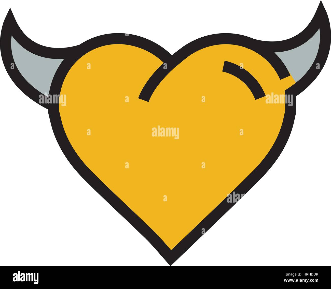 Devil Heart icon yellow Stock Vector Image & Art - Alamy