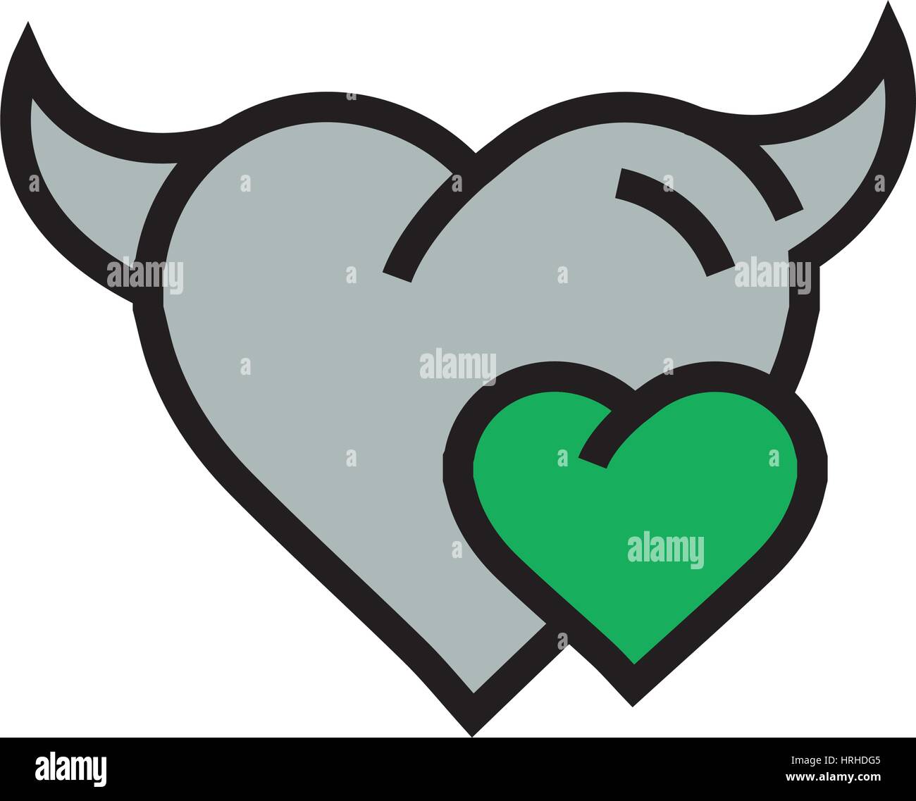Devil mini Heart icon green Stock Vector Image & Art - Alamy