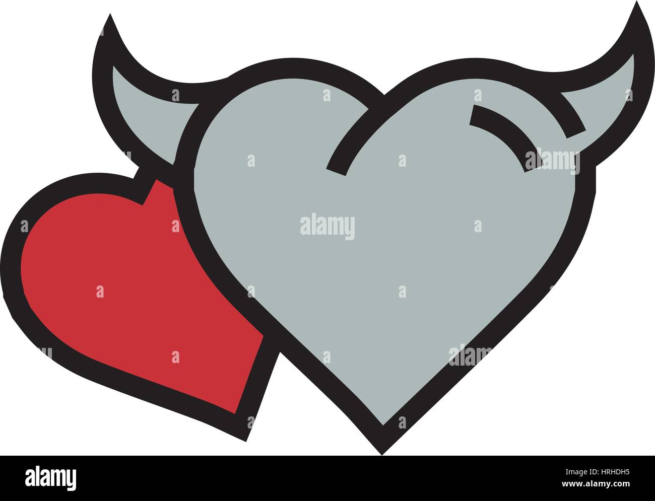 two Devil Heart icon red Stock Vector Image & Art - Alamy