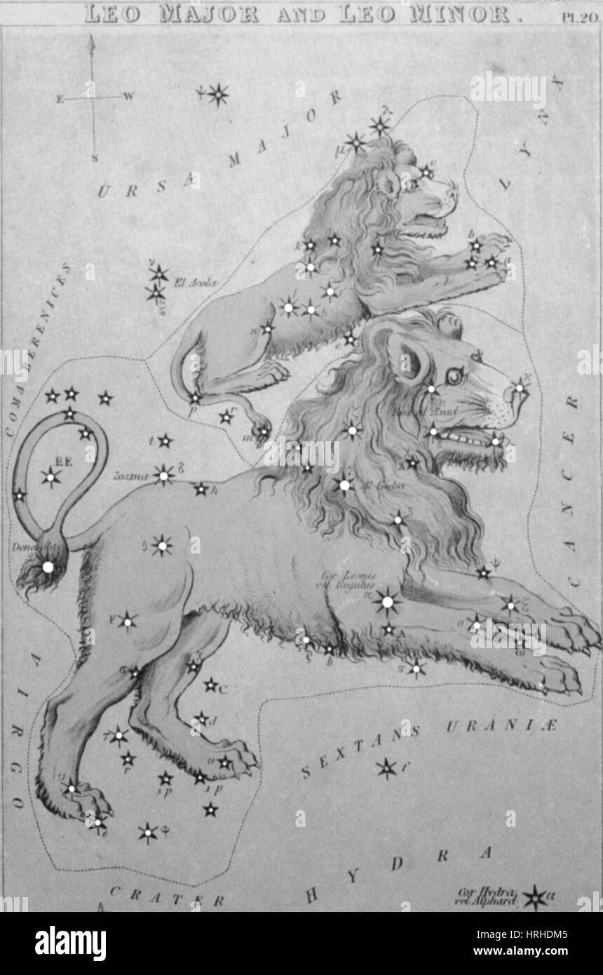 Leo Major and Leo Minor, 19th Century Stock Photo - Alamy