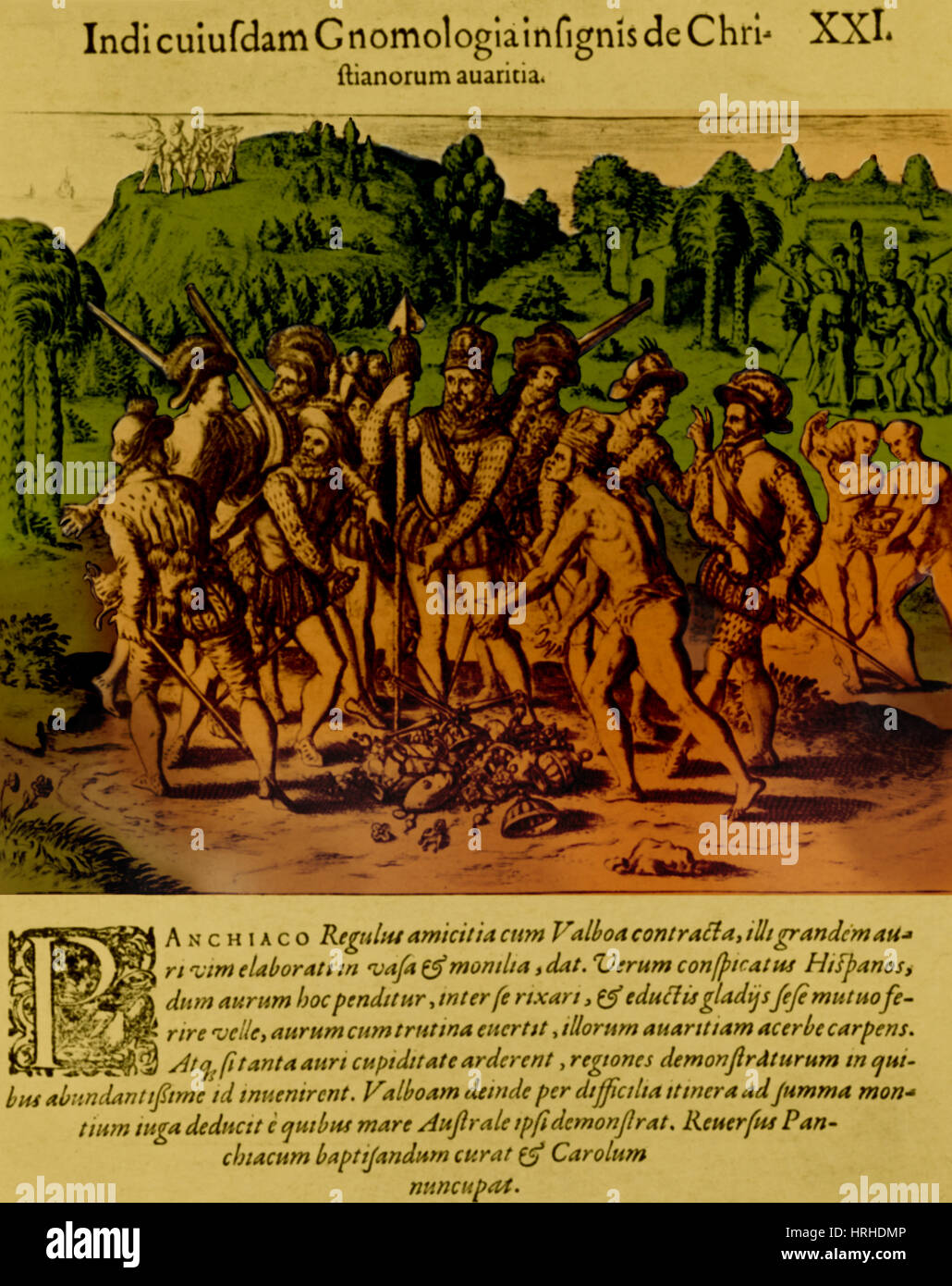 Balboa, Spanish Conquistador, with the Indians Stock Photo - Alamy