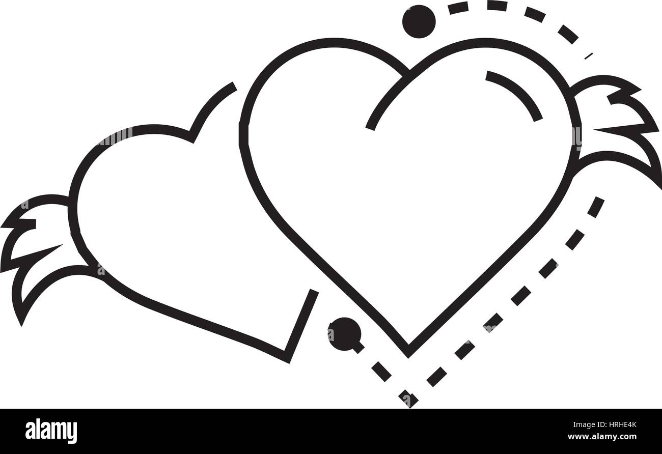 Icon two happy hearts hi-res stock photography and images - Alamy