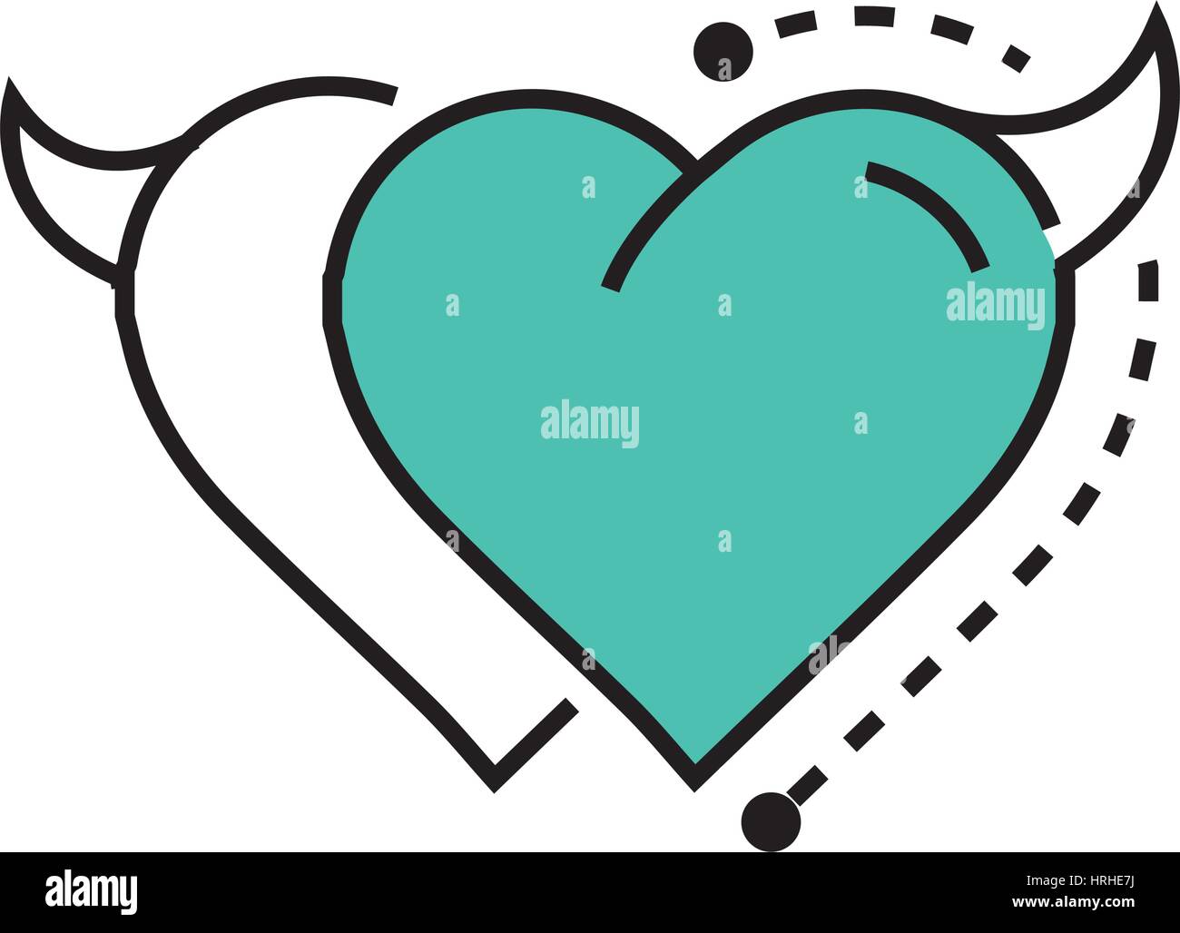 Two Line icon Style Heart Devil blue Stock Vector Image & Art - Alamy