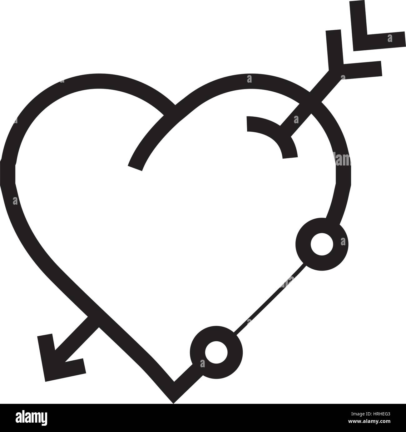 arrow on heart icon Stock Vector Image & Art - Alamy