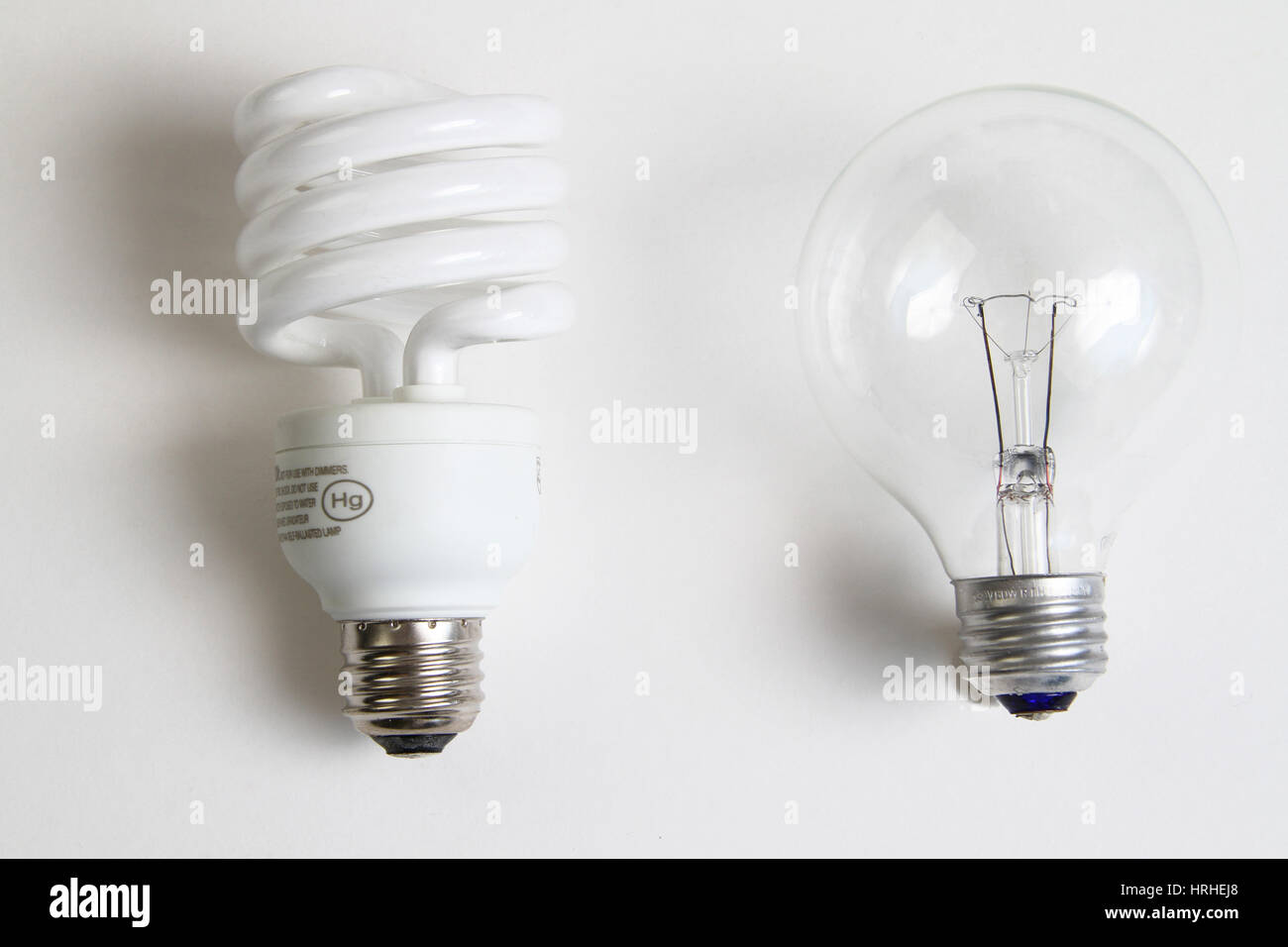 Energy-Saving and Incandescent Light Bulbs Stock Photo - Alamy