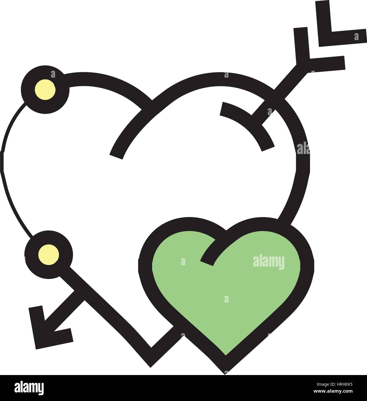 Vector arrow on heart Stock Vector Images - Alamy