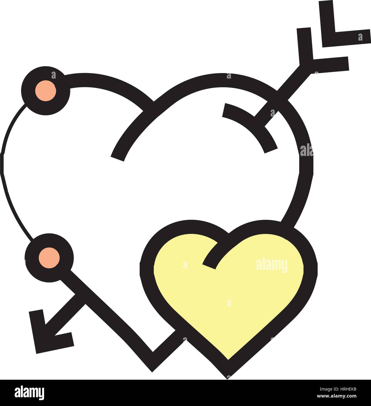 Vector arrow on heart Stock Vector Images - Alamy