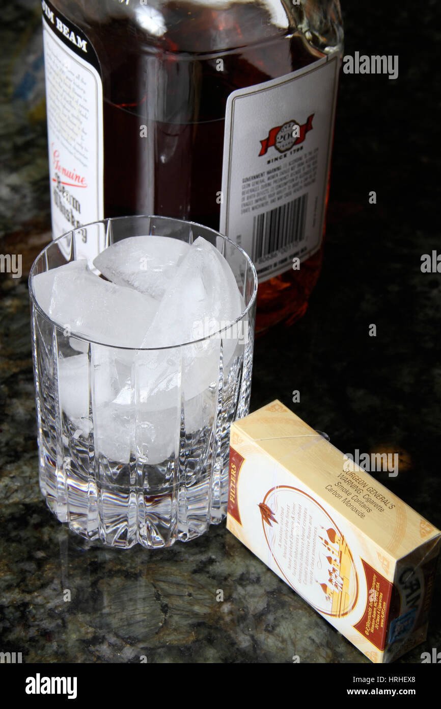Alcohol and Cigarettes Stock Photo - Alamy