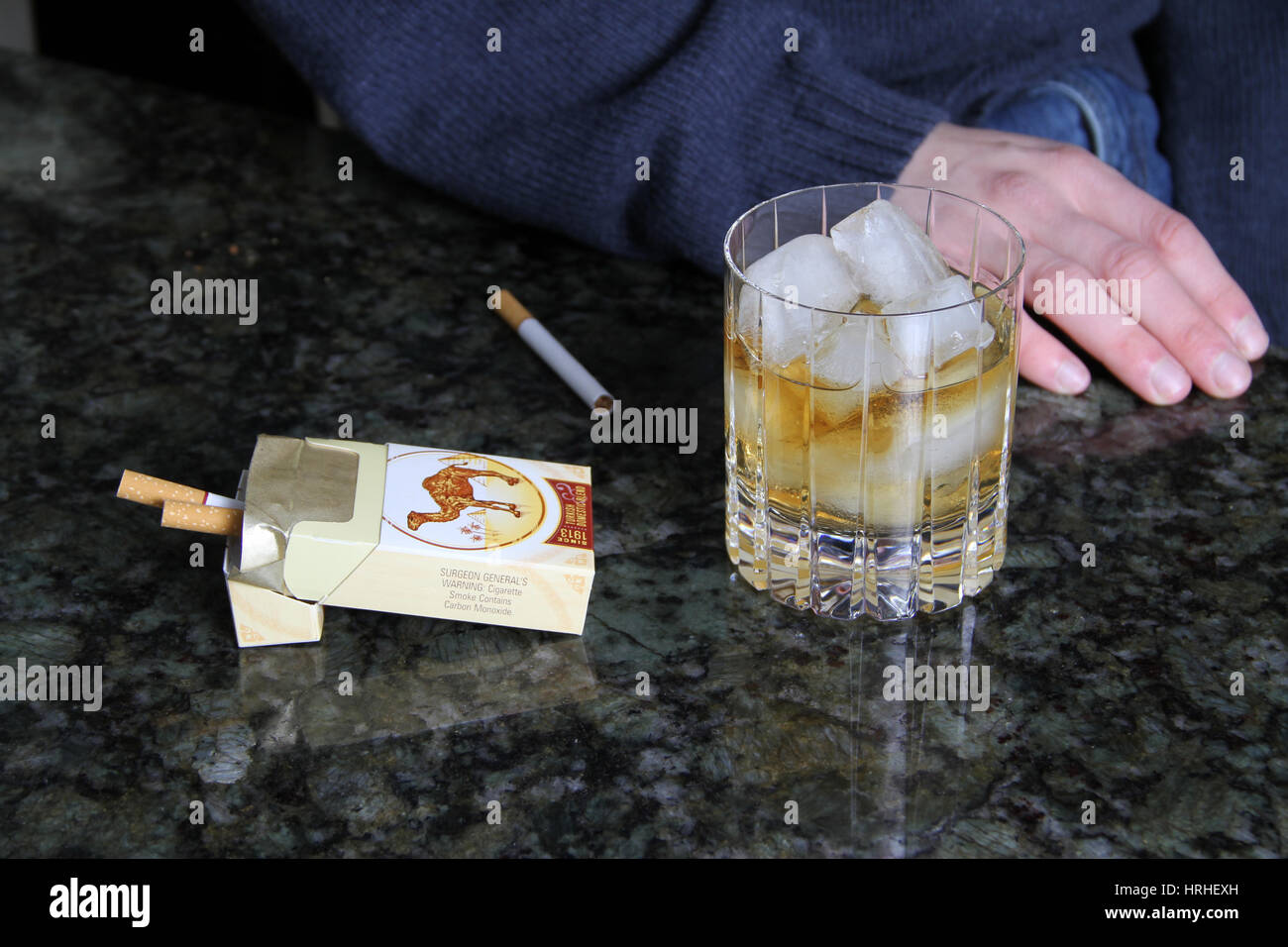 Alcohol and Cigarettes Stock Photo - Alamy