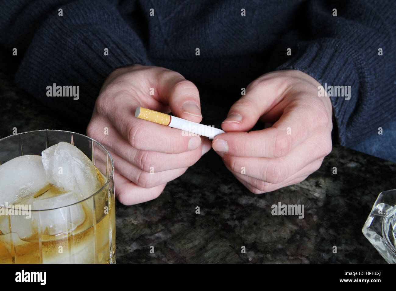 Alcohol and Cigarettes Stock Photo - Alamy