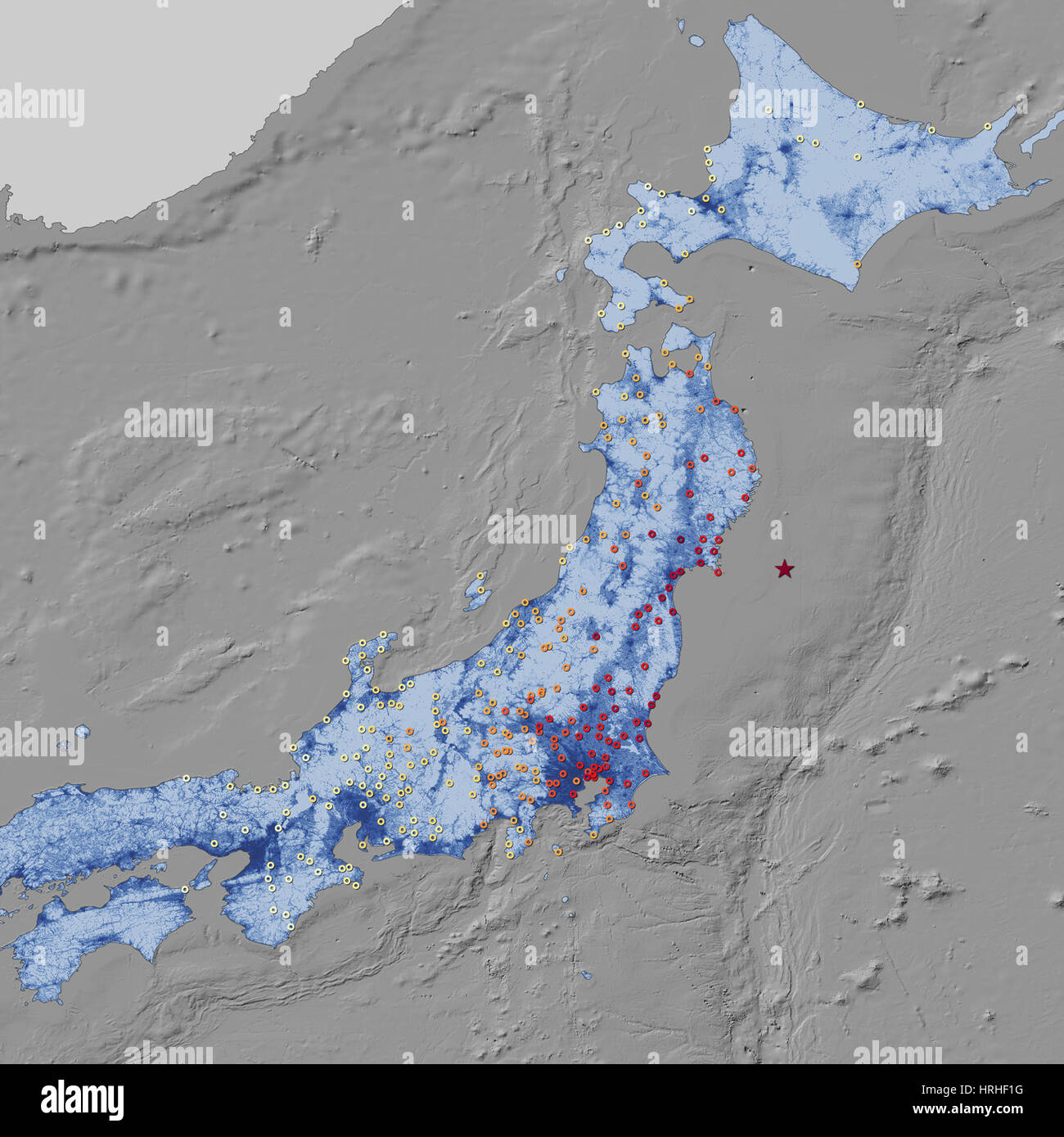 Tohoku Earthquake Shaking Intensity Stock Photo - Alamy