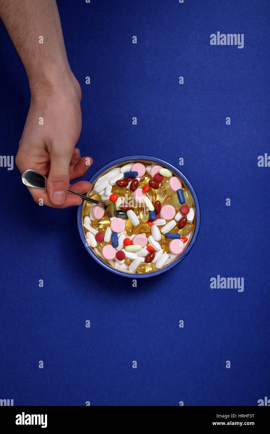 Bowl of Pills Stock Photo - Alamy