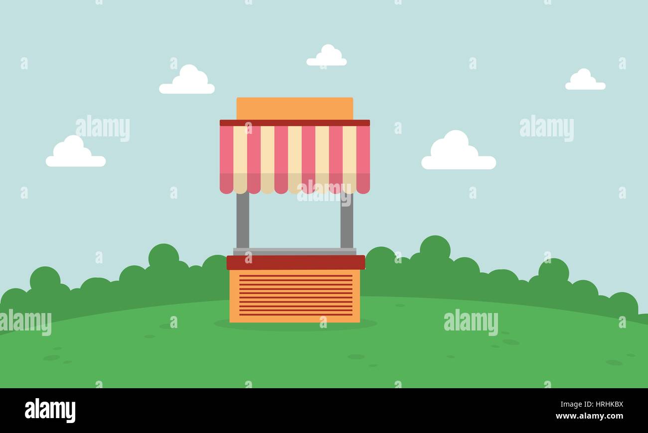 Design street stall landscape vector art Stock Vector Image & Art - Alamy