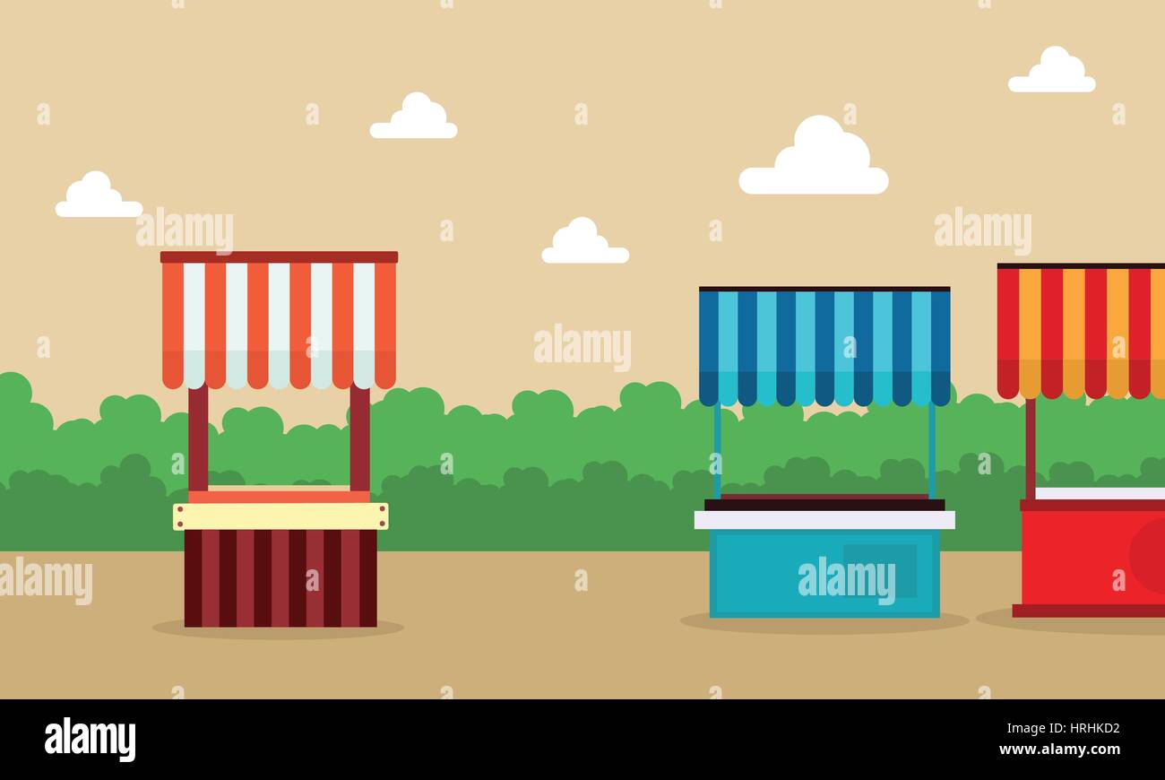 Lined street stall background landscape Stock Vector Image & Art - Alamy