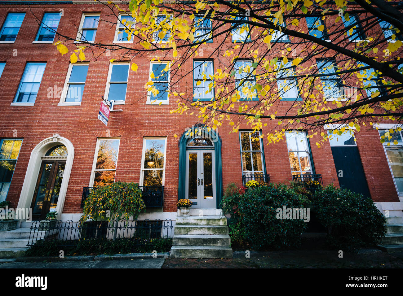 Row houses at Union Square, in Baltimore, Maryland Stock Photo - Alamy