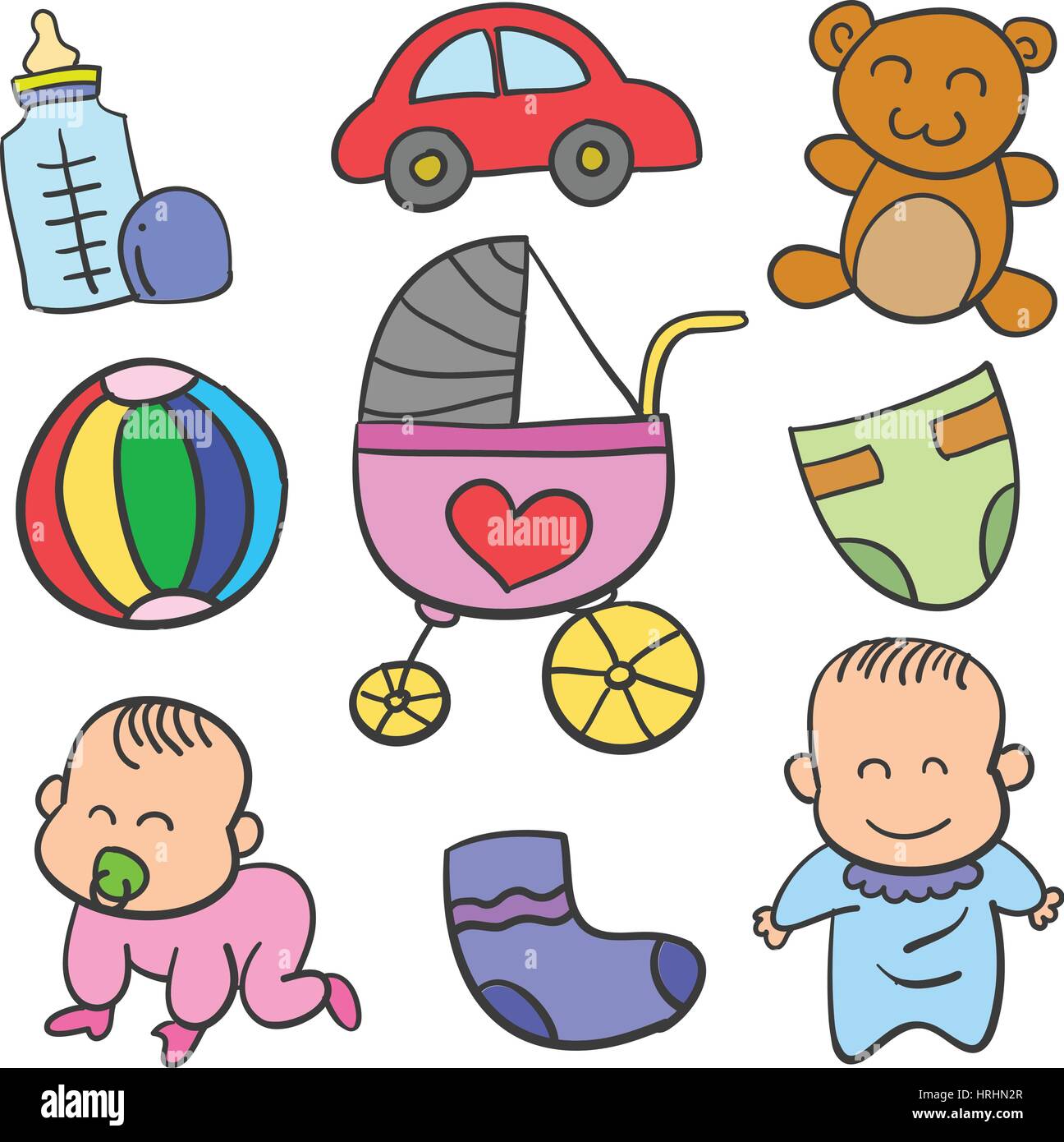 Set of cute toys vector art Stock Vector Image & Art - Alamy