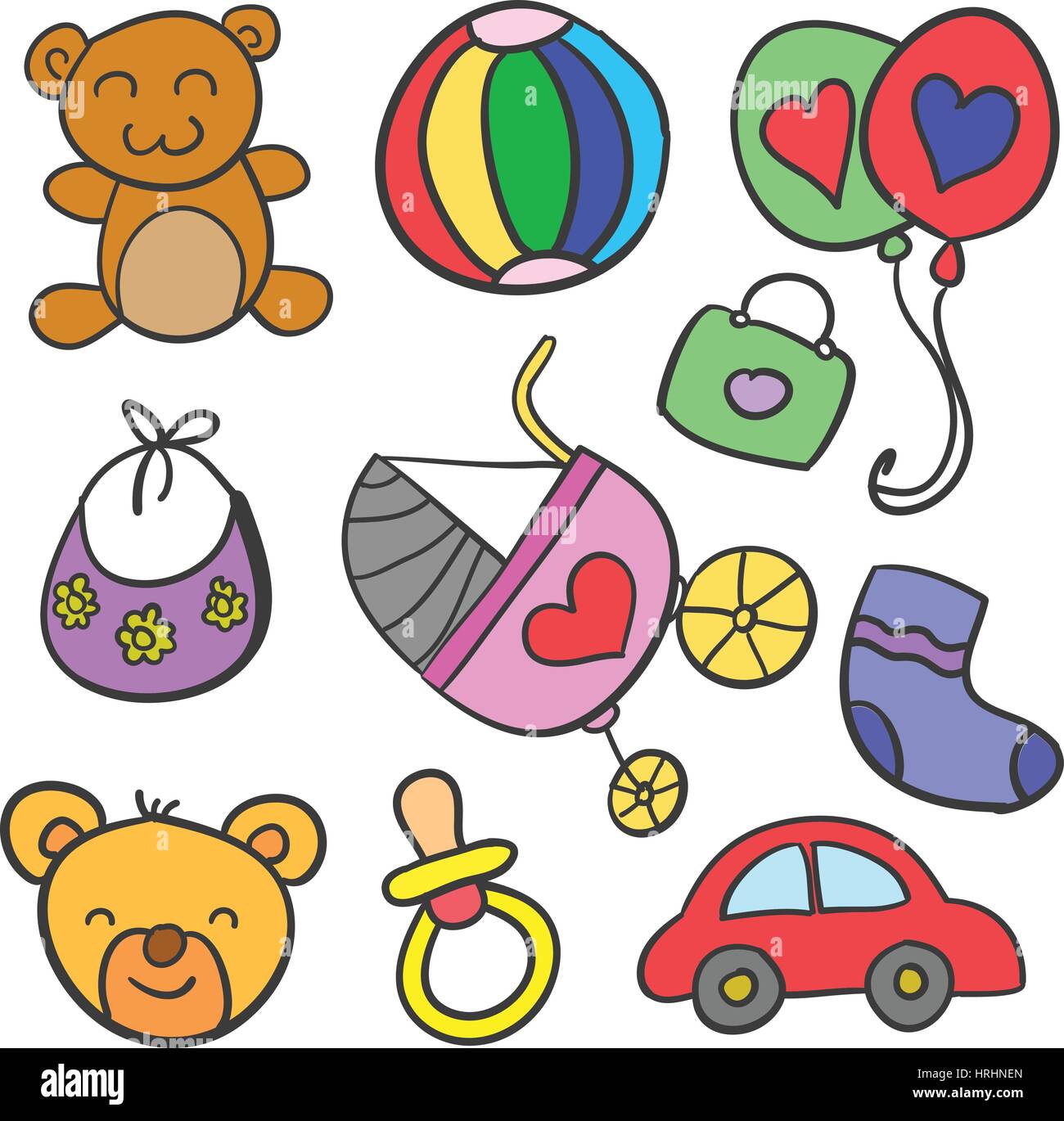 Collection of baby set vector art Stock Vector Image & Art - Alamy