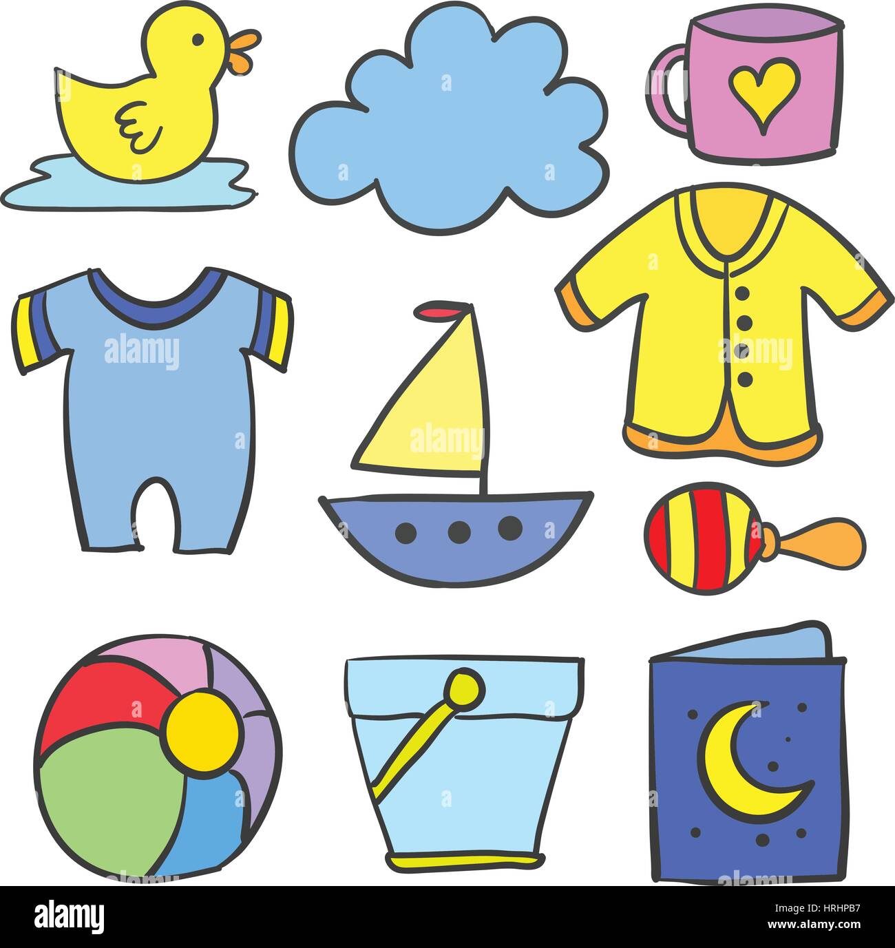 Set of baby object doodle Stock Vector Image & Art - Alamy