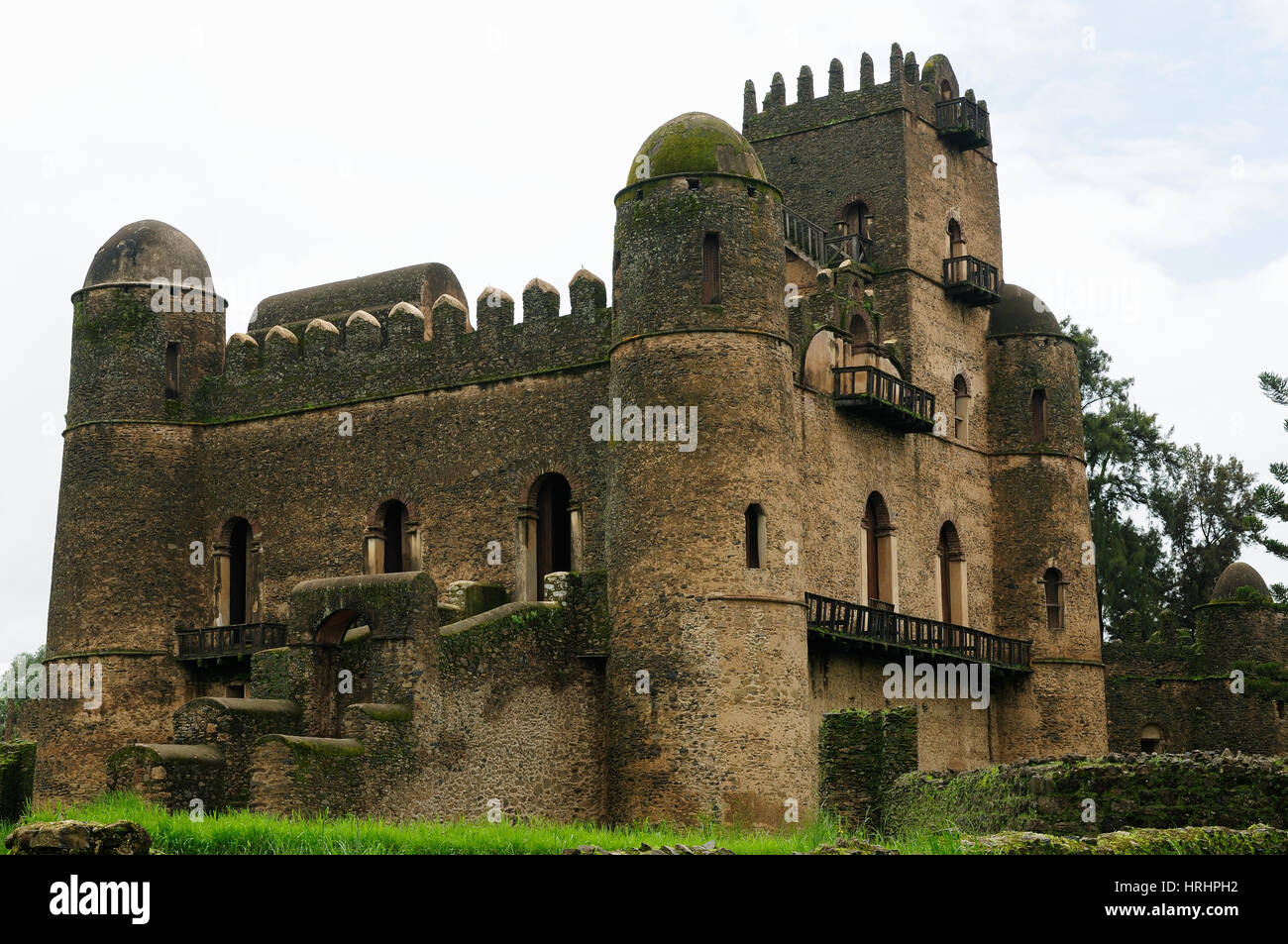 Castle built by the Emperor Fasilides in the Gonder town in Ethiopia ...