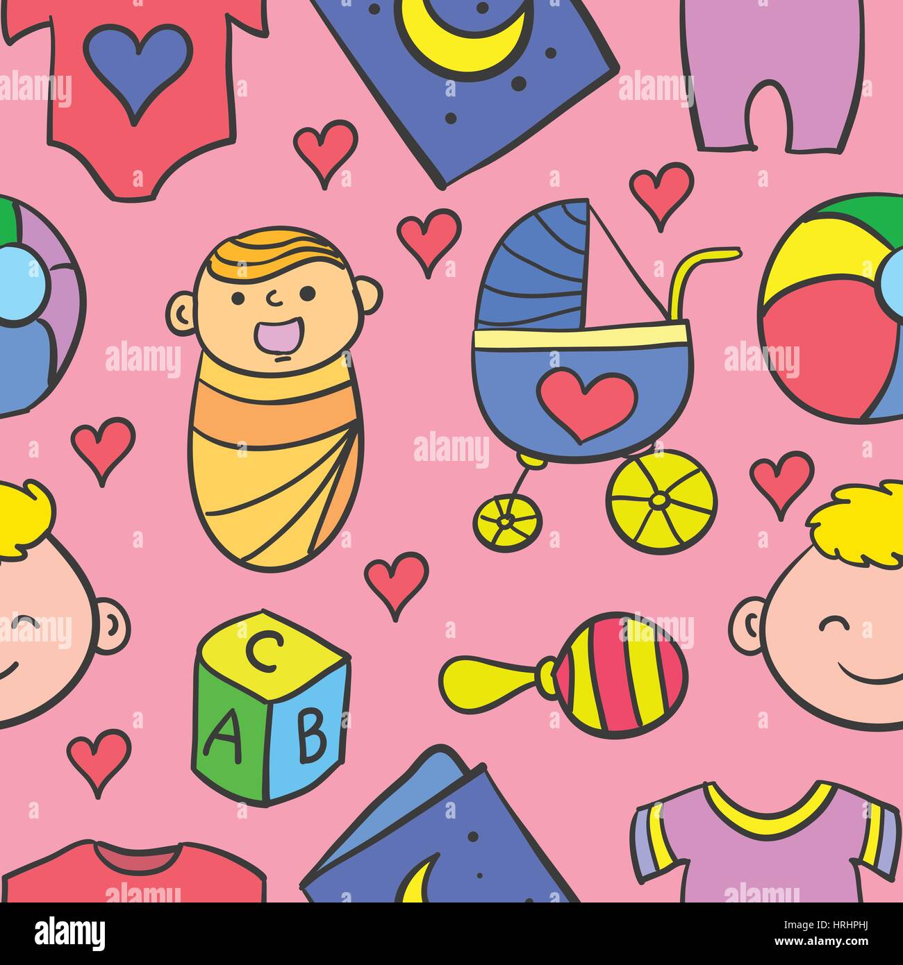 Vector art of baby object doodle set Stock Vector Image & Art - Alamy