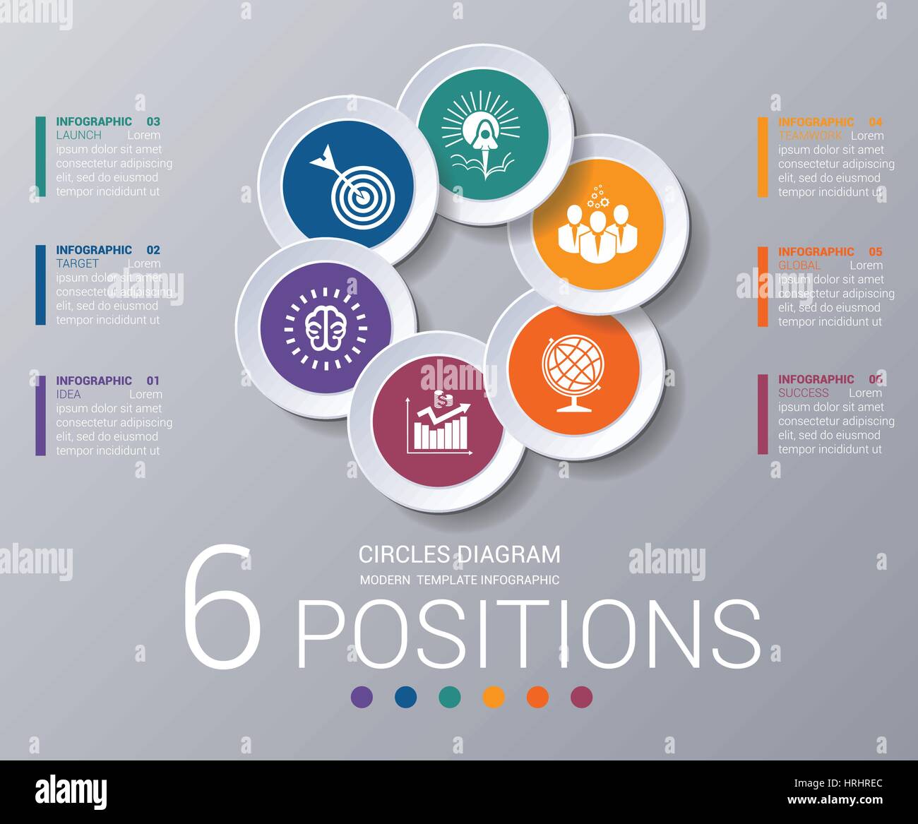 Circles diagram, data Elements For Template infographics 6 positions ...