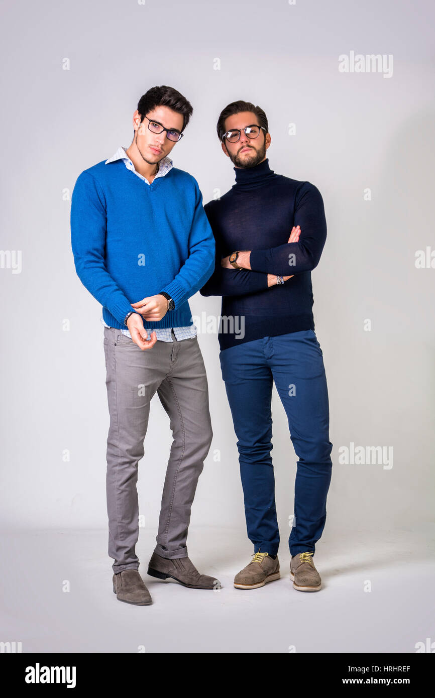 Two good-looking men in stylish clothes Stock Photo - Alamy