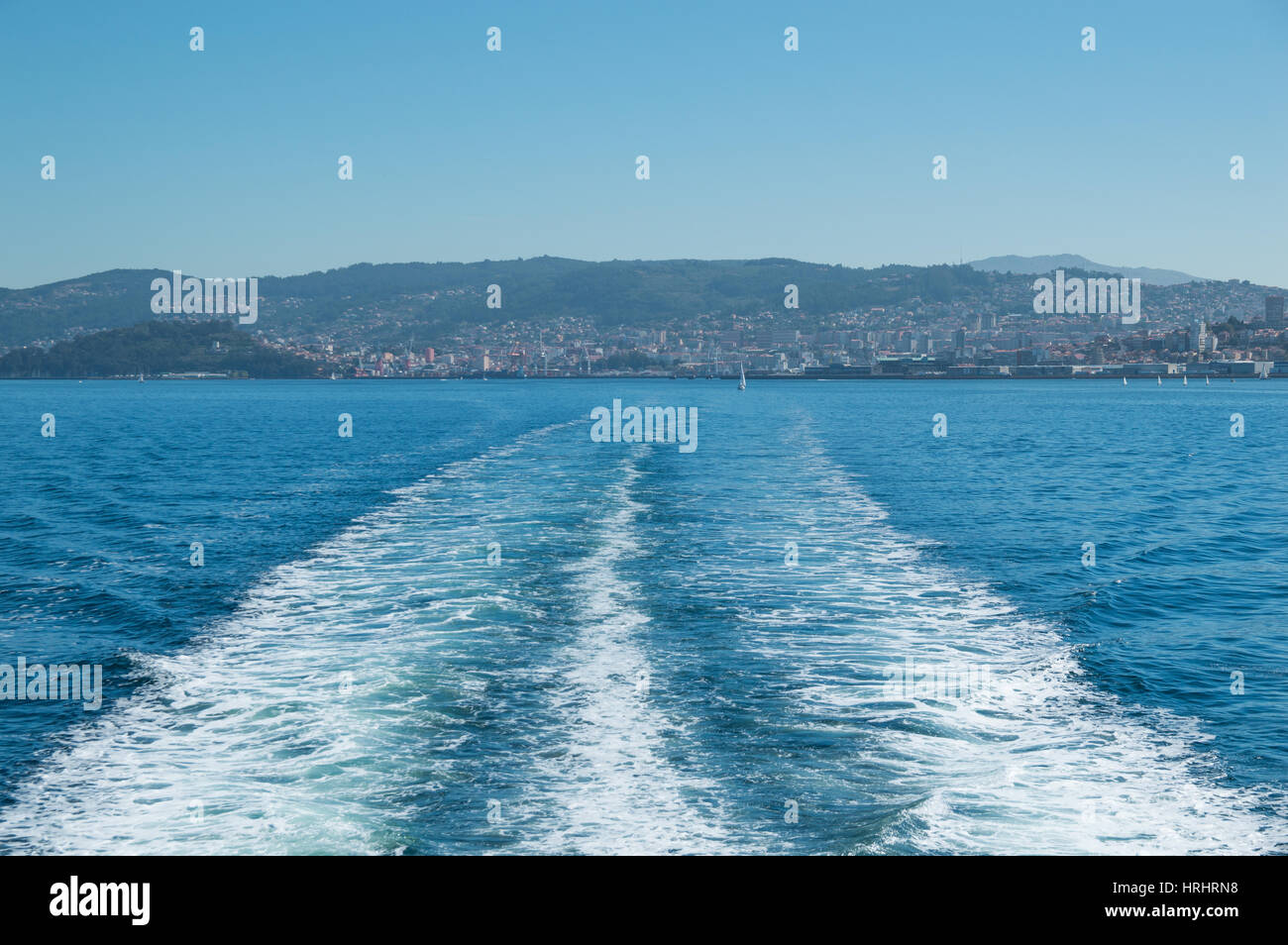 The city of Vigo seen from the ocean Stock Photo - Alamy