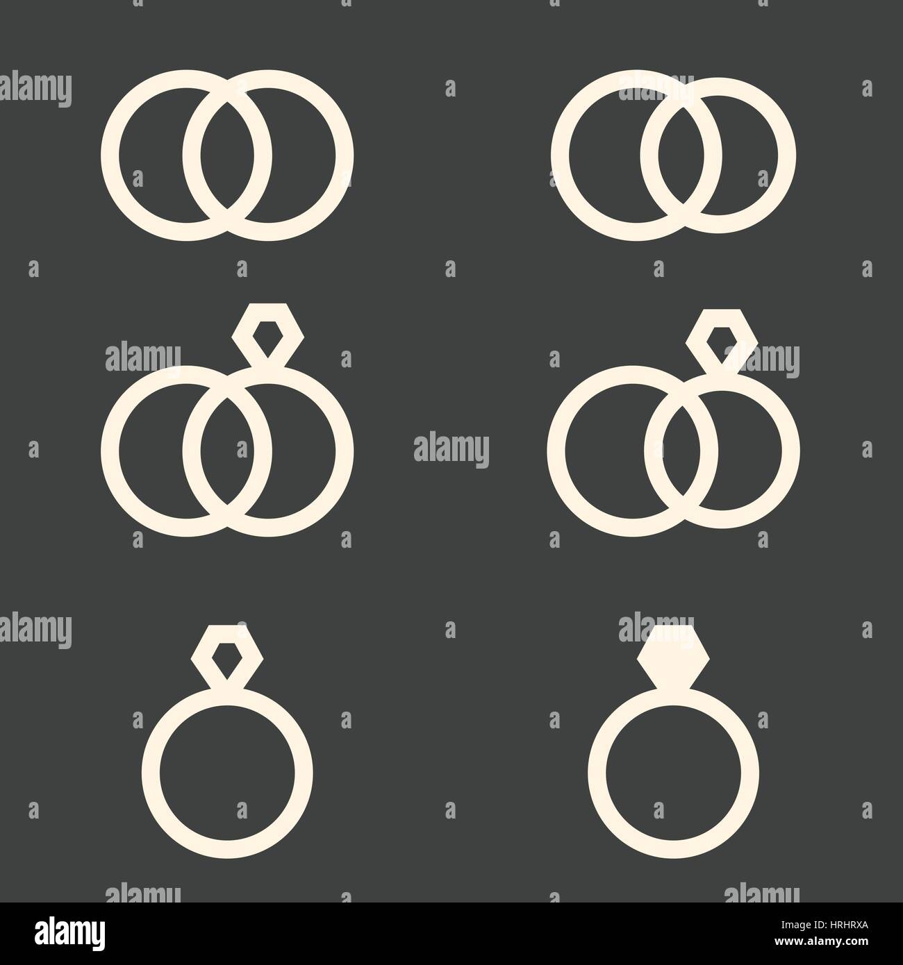 Set engagement rings icons Stock Vector Images - Alamy