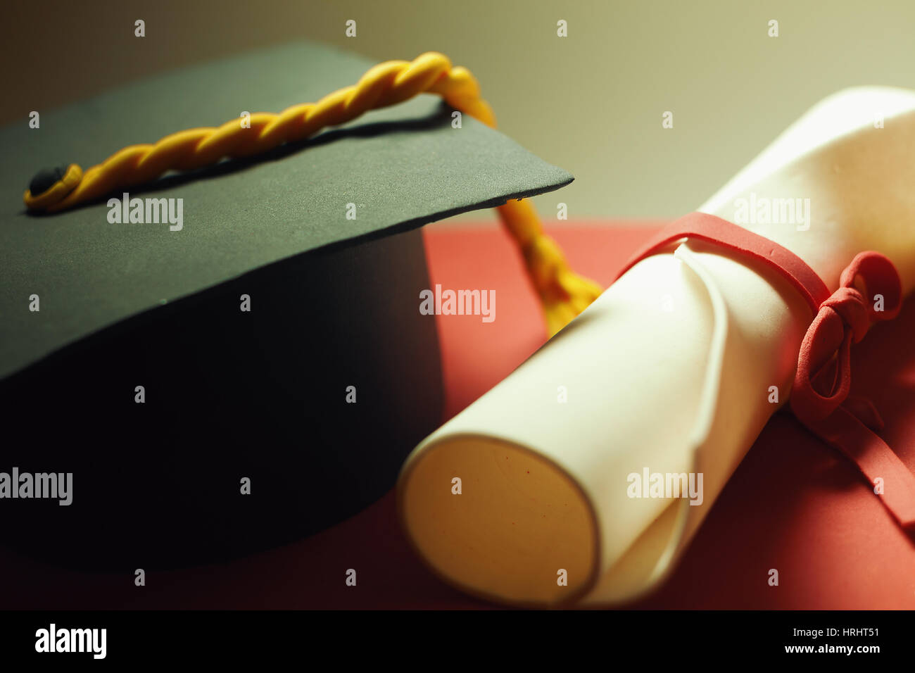 Details of cake decoration, conceptual composition about academic ...