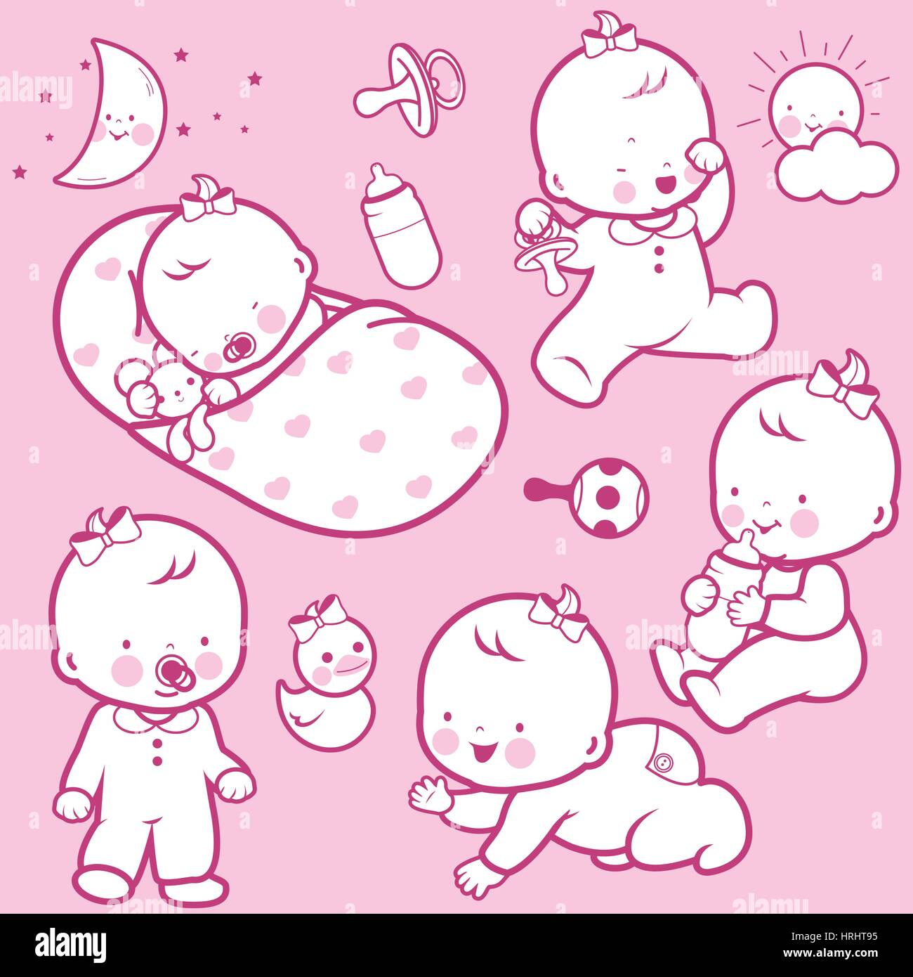 Babies daily routine. Babies sleeping, playing, walking, drinking milk ...