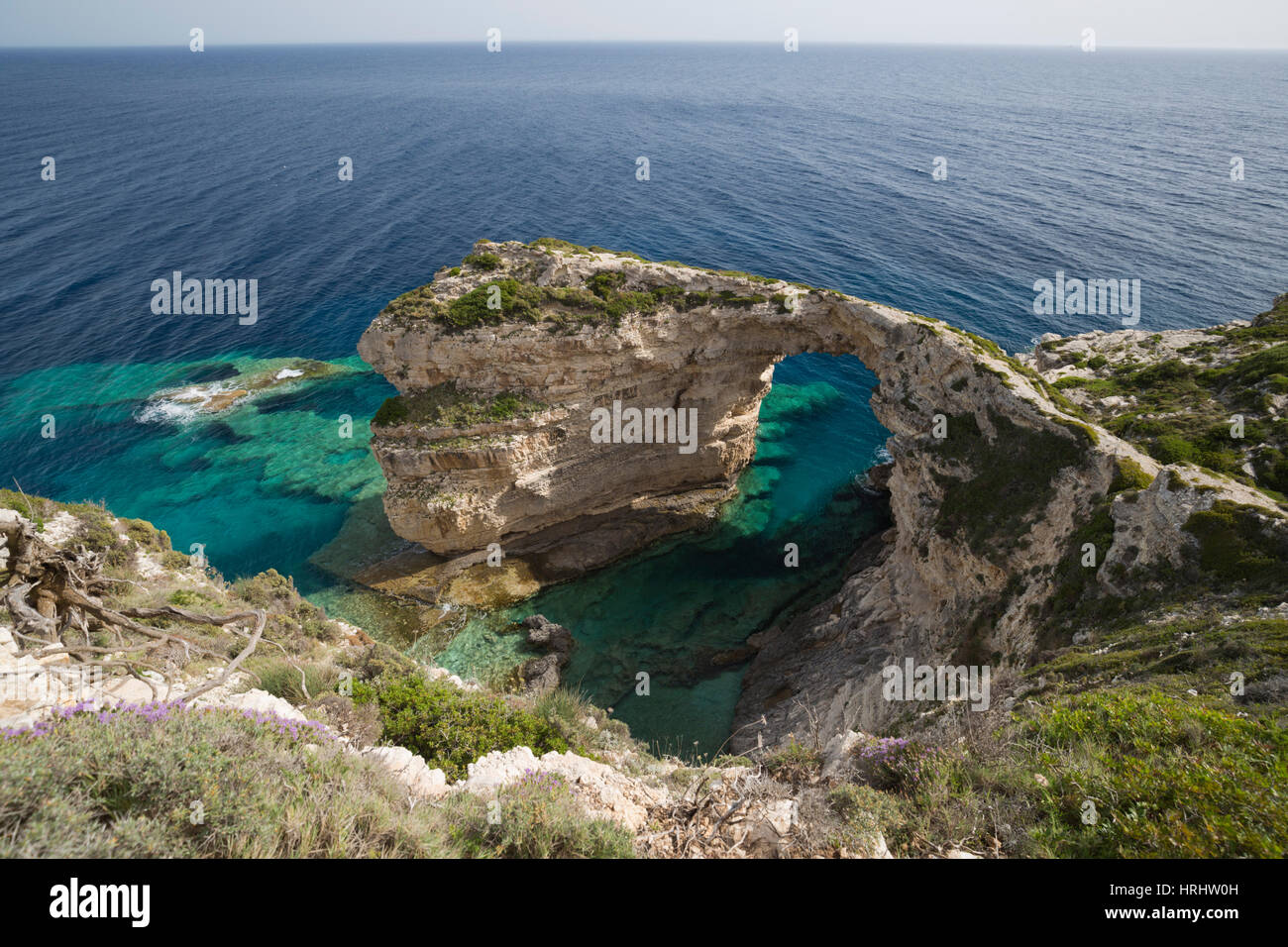 Trypitos Arch on west coast, Paxos, Ionian Islands, Greek Islands ...