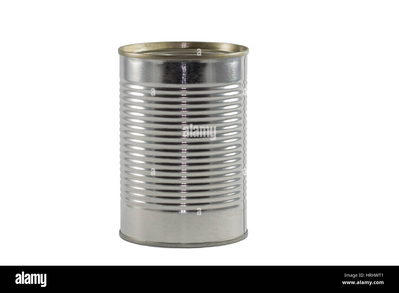 Single Tin Can Isolated on White Background Stock Photo - Alamy