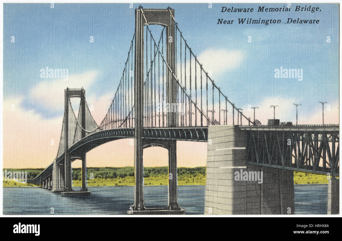 Delaware - Delaware Memorial Bridge, near Wilmington, Delaware Stock ...
