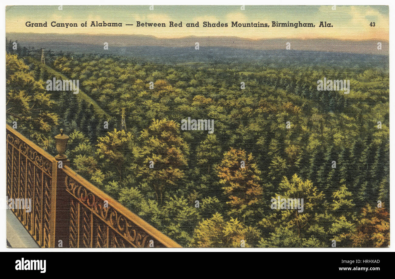 Grand Canyon of Alabama, between Red and Shades Mountains, Birmingham ...