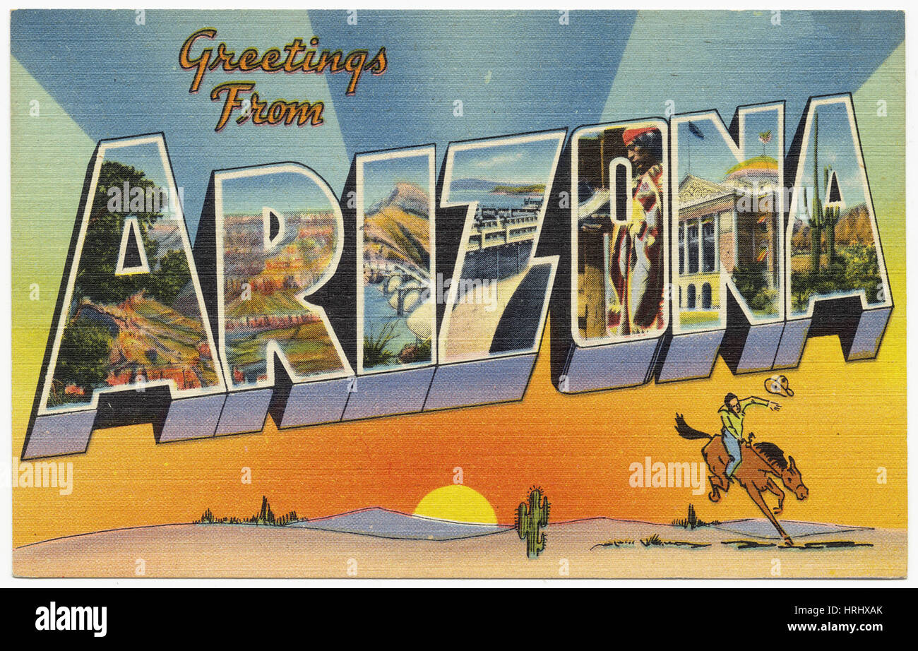 Greetings from arizona postcard hi-res stock photography and images - Alamy