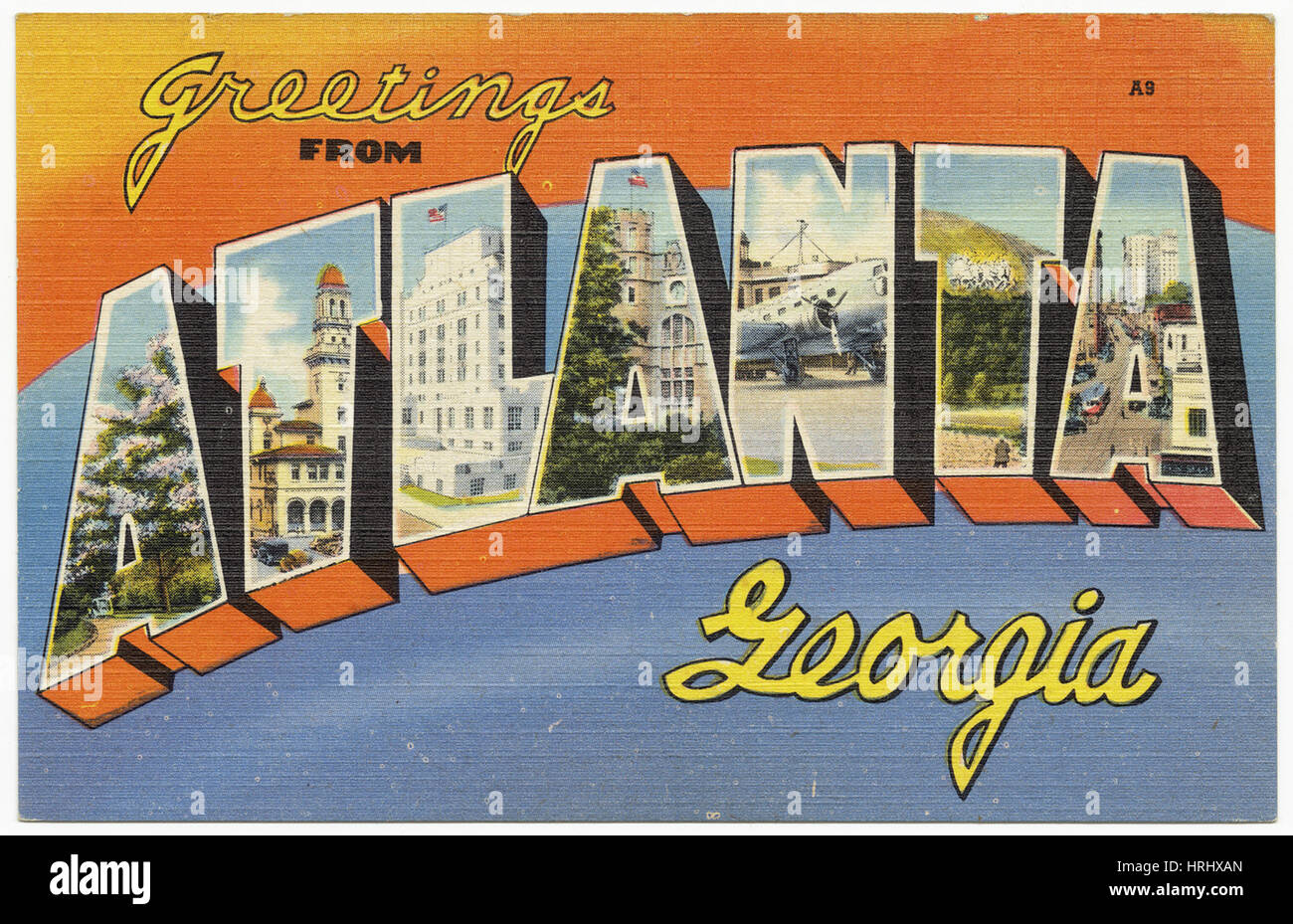 Greetings from atlanta postcard hi-res stock photography and images - Alamy