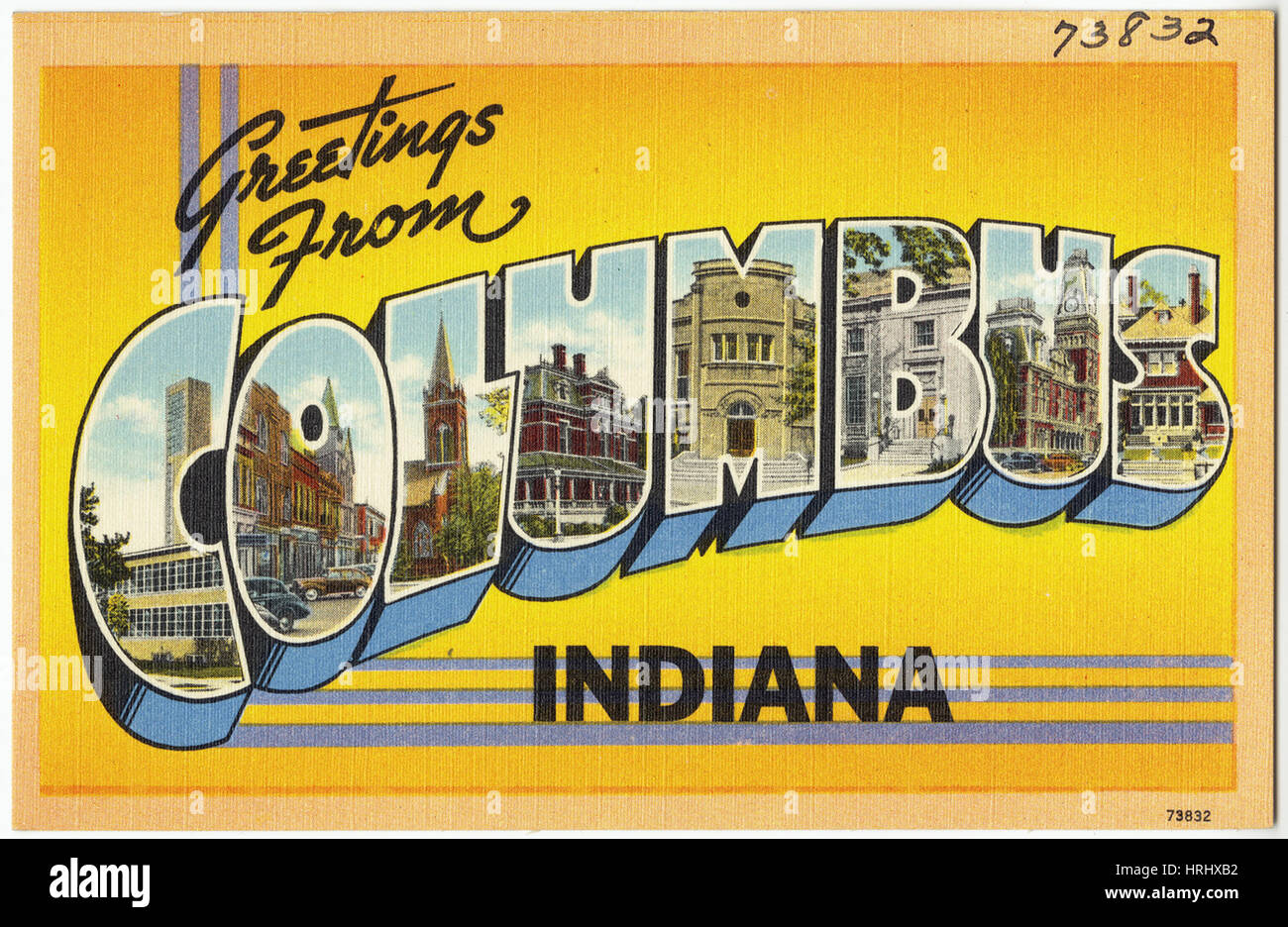Greetings from indiana postcard hi-res stock photography and images - Alamy