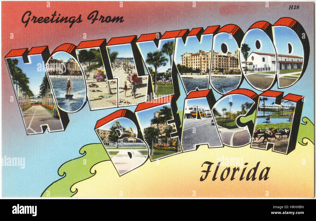 Vintage florida beach postcard hi-res stock photography and images - Alamy