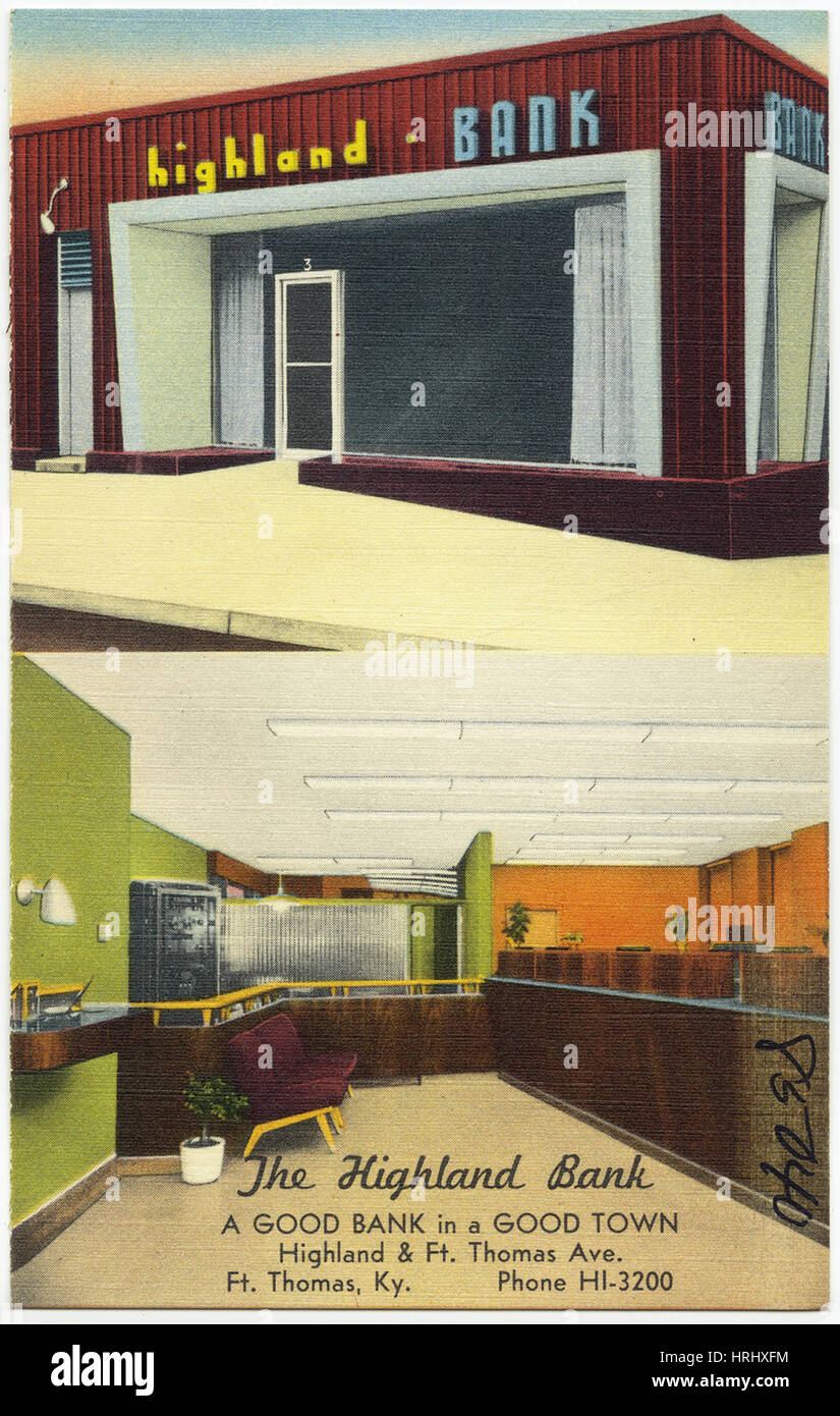 Kentucky - The Highland Bank, a good bank in a good town, Highland & Ft ...