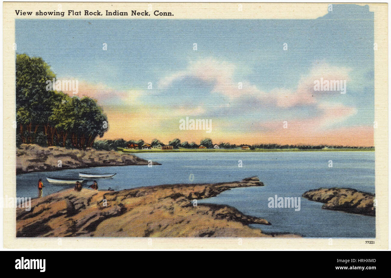 Connecticut - View Showing Flat Rock, Indian Neck, Conn Stock Photo - Alamy