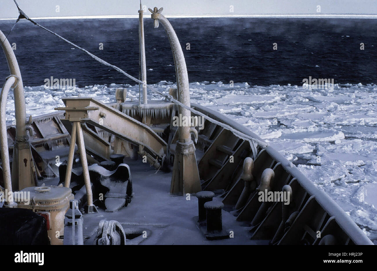 Sea Smoke, Sea Ice, and Icicles Stock Photo - Alamy