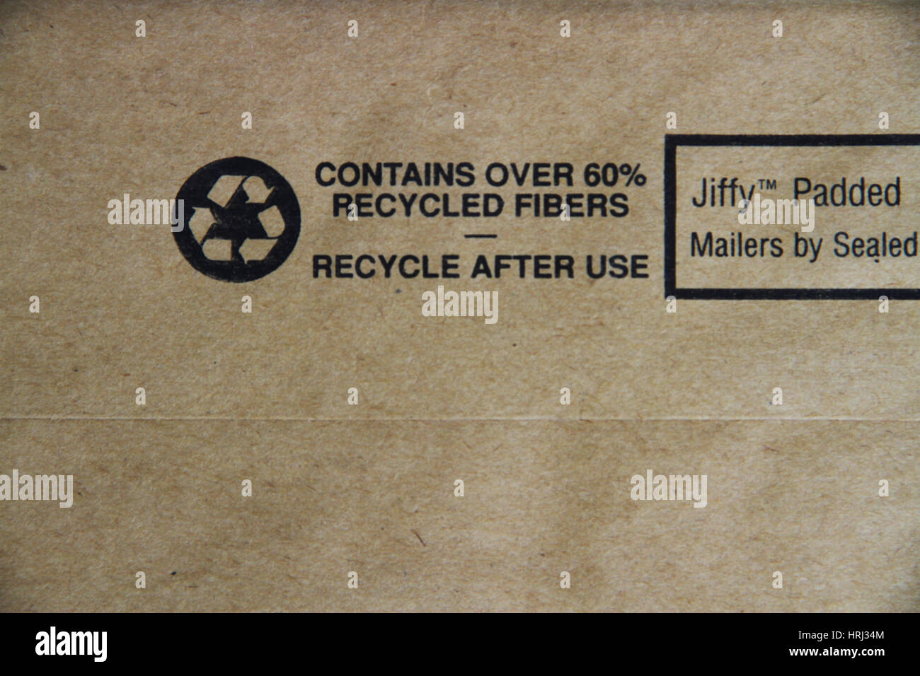 Recycle Symbol on Mailer Stock Photo - Alamy