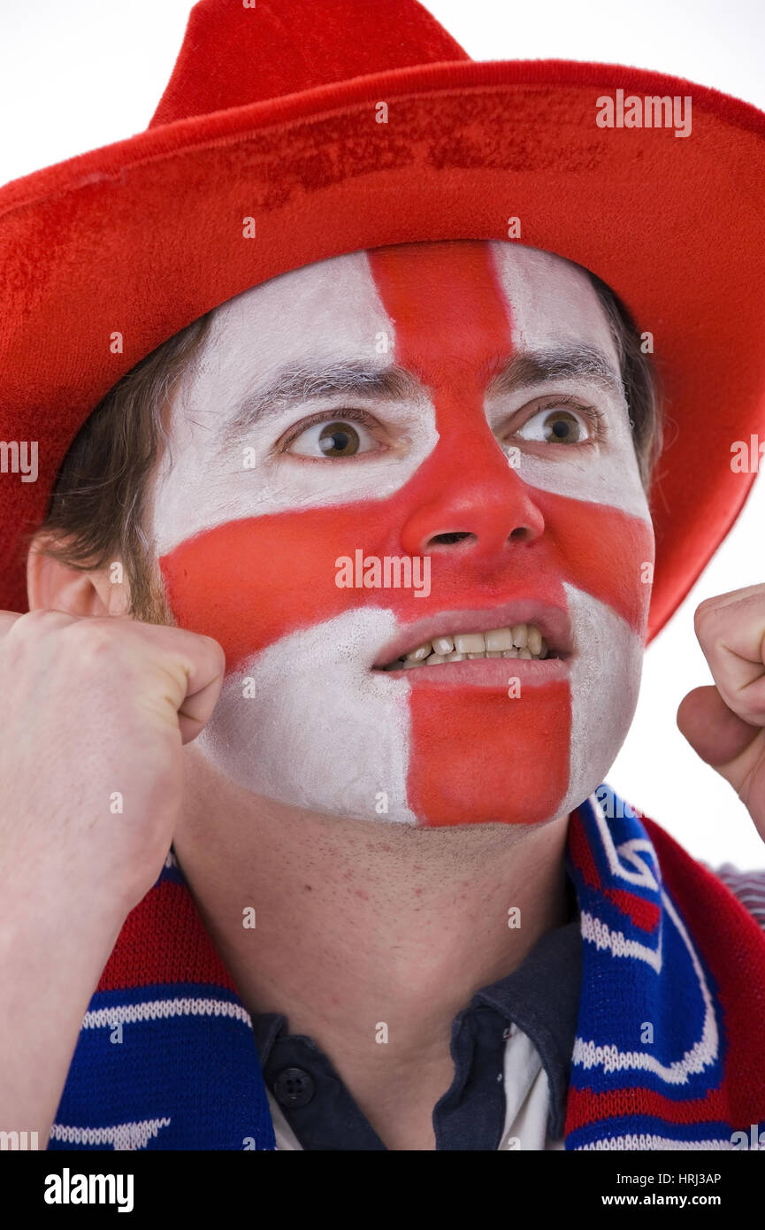 English football fan , Englischer Fussballfan zeigt Emotionen Stock ...